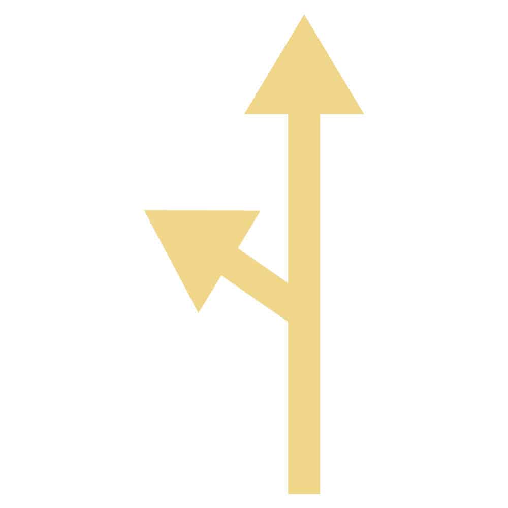 Marquage flèche tout droit ou tourner à gauche